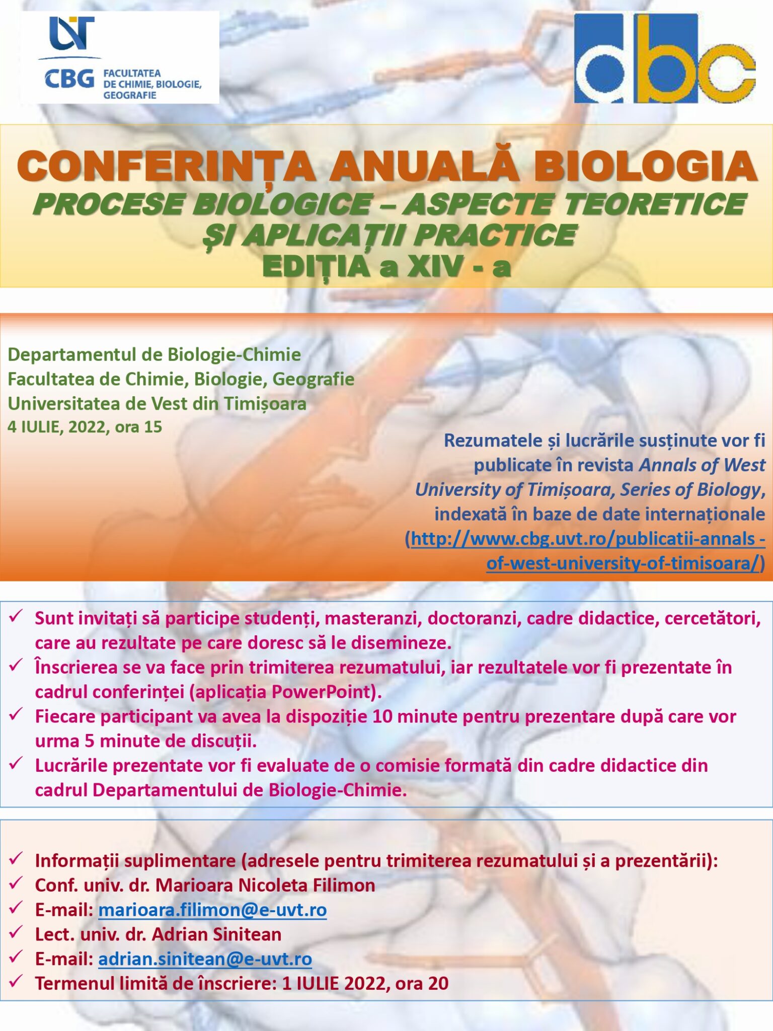 Home - Facultatea de Chimie, Biologie, Geografie